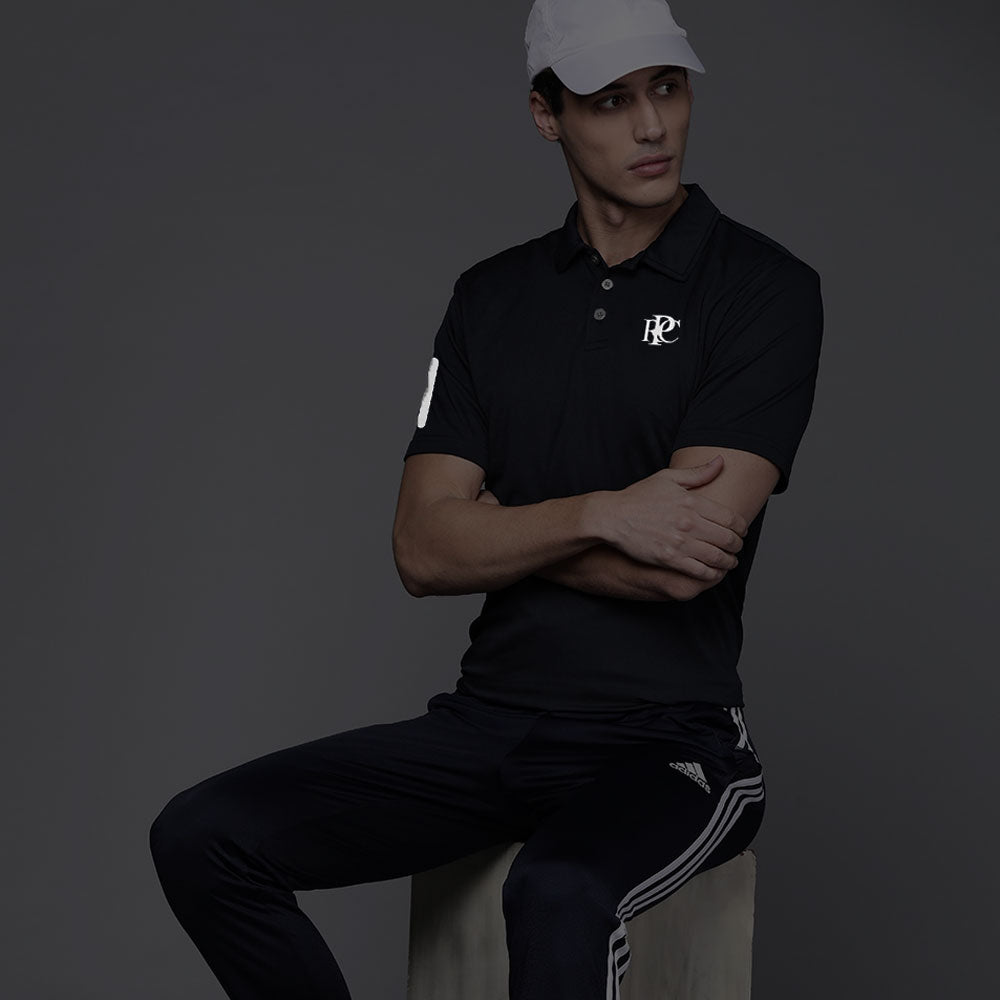 Polo Republica Men's Reflective Shoulder PRC Printed Activewear Polo S
