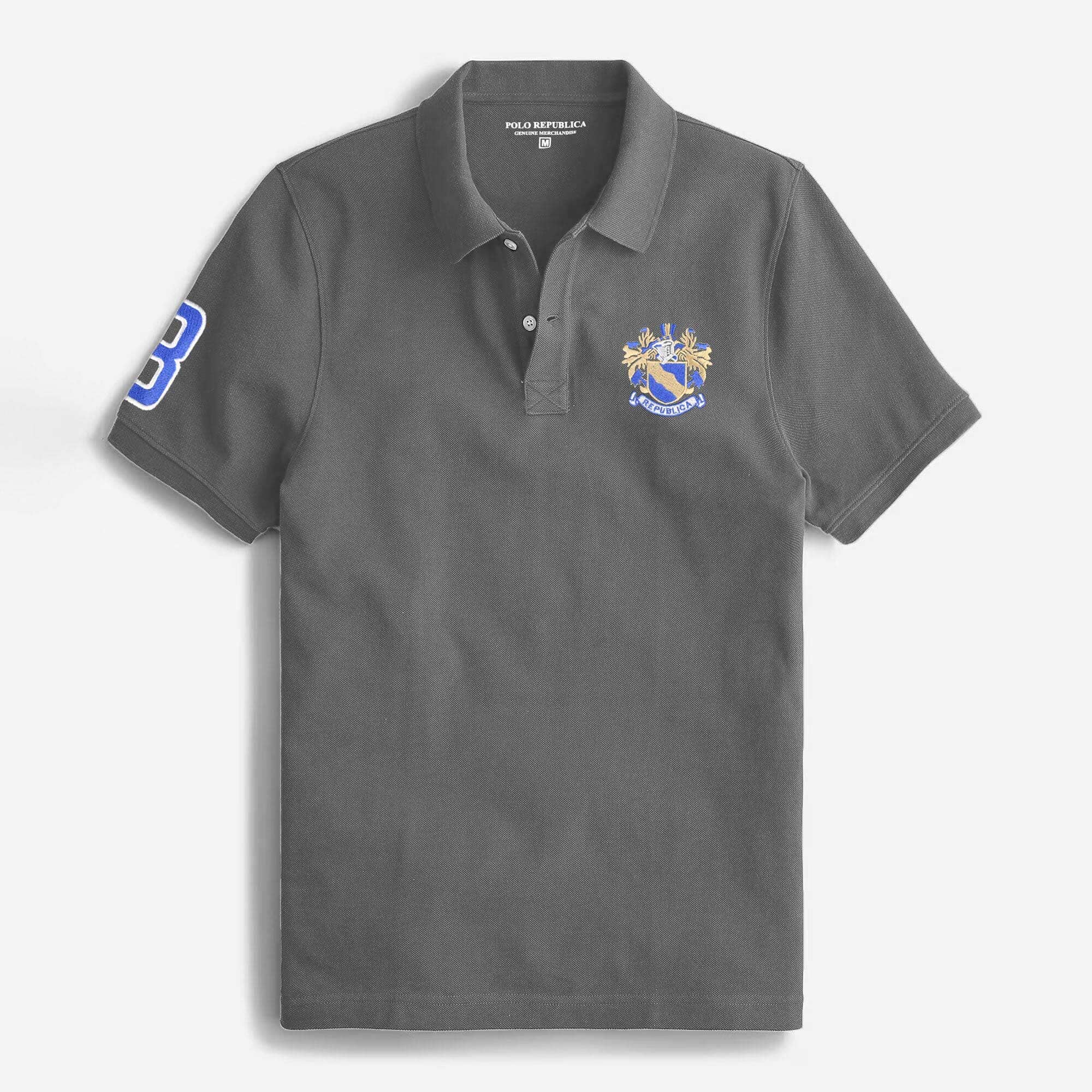 Polo Republica Men's Emblem & 8 Embroidered Short Sleeve Polo Shirt